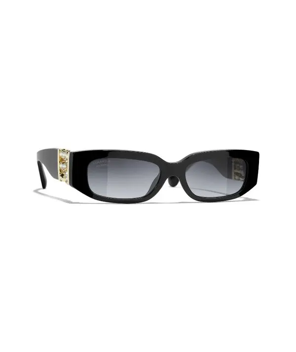 Chanel Oval Sunglasses - Black