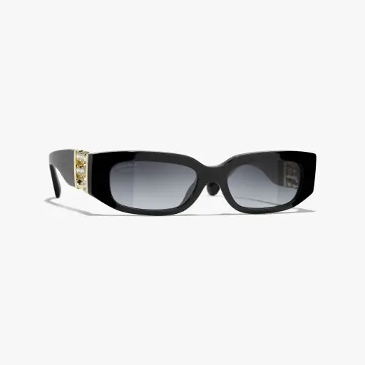 Chanel Oval Sunglasses - Black