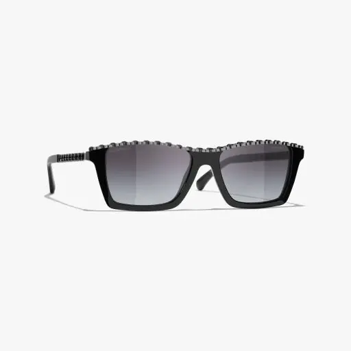 Chanel Rectangle Sunglasses - Black