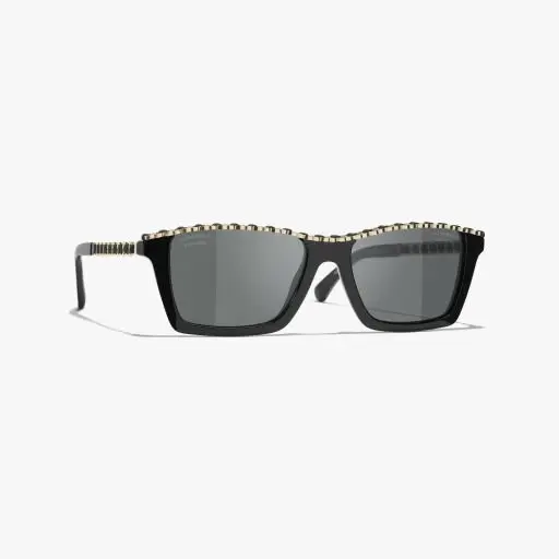 Chanel Rectangle Sunglasses - Black