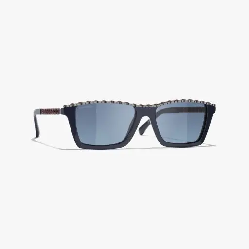 Chanel Rectangle Sunglasses - Dark Blue