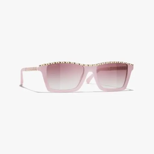 Chanel Rectangle Sunglasses - Light Pink