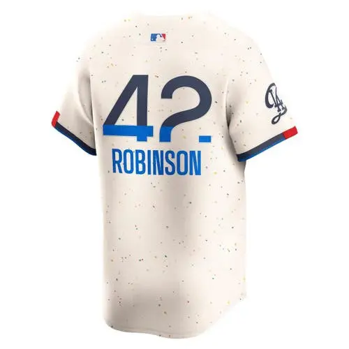 City Connect Jersey Dodgers White Uniform Nike Jackie Robinson Los