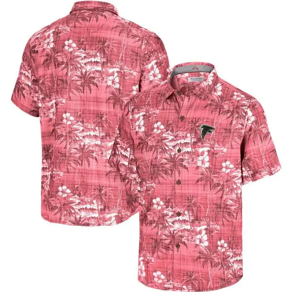 Tommy Bahama Atlanta Falcons Coconut Point Isla Palmetta Camp Button-up Shirt - Red