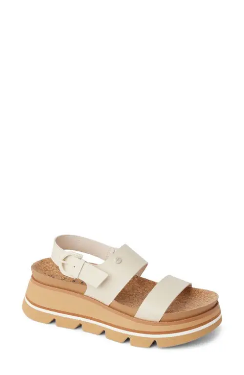 Reef Vista Luxe Liah Slingback Platform Sandal - White/tan