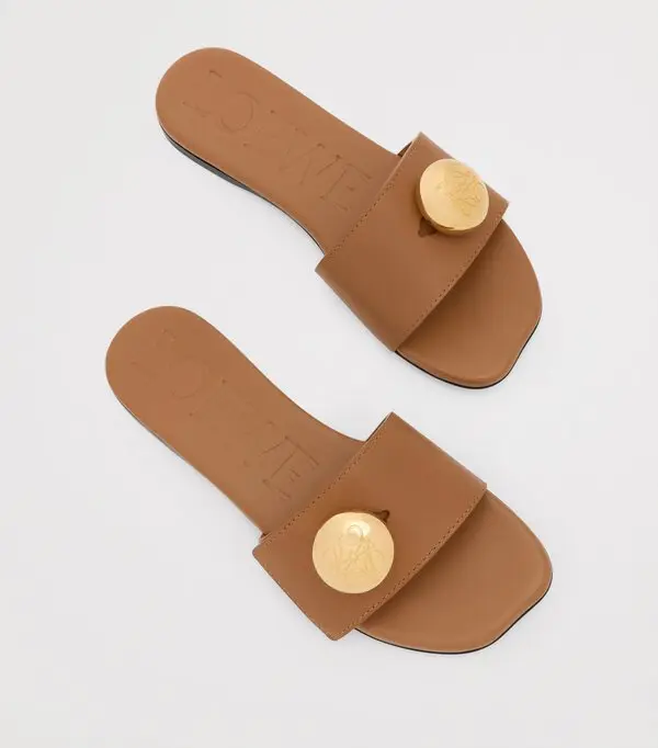 Loewe Leather Pebble Sandals - Brown
