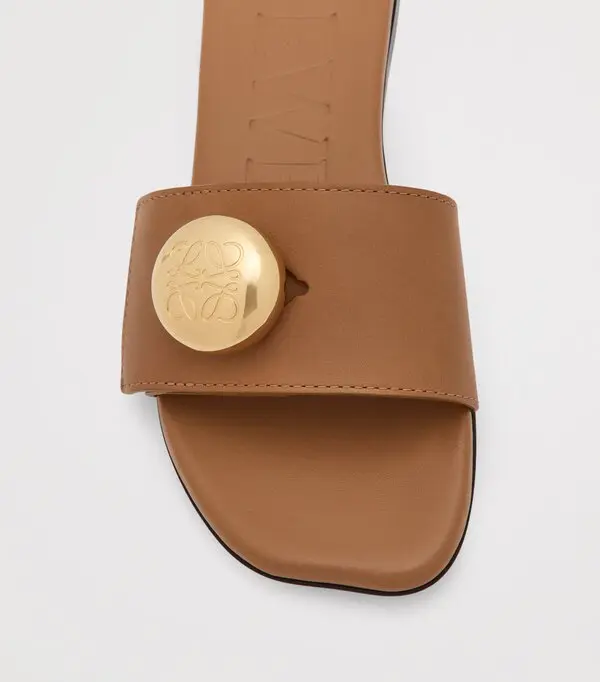 Loewe Leather Pebble Sandals - Brown