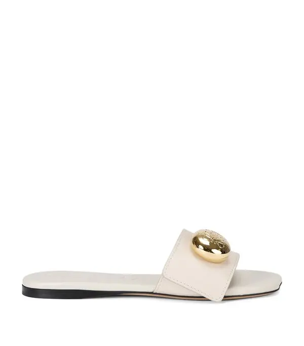 Loewe Leather Pebble Sandals - Ivory