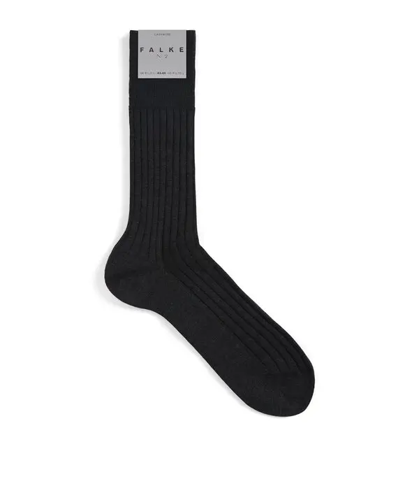 Falke Cashmere-blend Ribbed Socks - Grey
