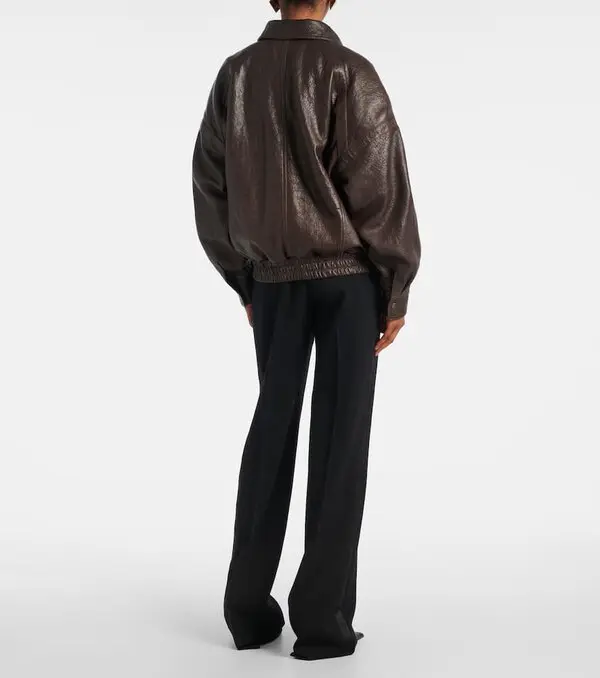 Saint Laurent Leather Bomber Jacket