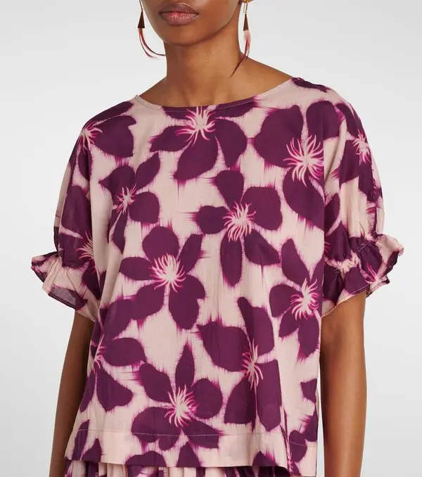Velvet By Graham & Spencer Delilah Floral Cotton Poplin Blouse