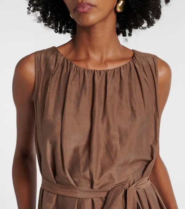 Velvet By Graham & Spencer Margot Cotton And Silk Voile Minidress - Brown