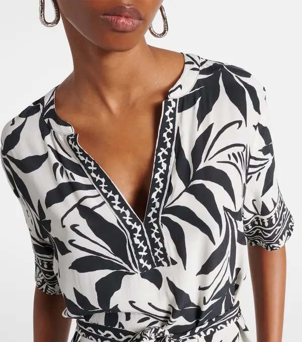 Velvet By Graham & Spencer Vanessa Printed Shirt Dress - Black