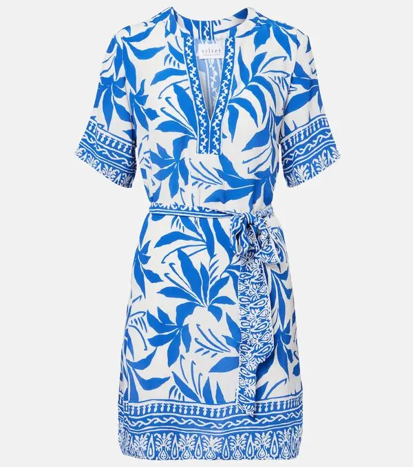 Velvet By Graham & Spencer Vanessa Printed Shirt Dress - Blue