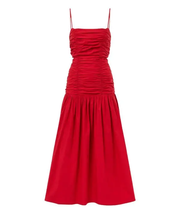 Posse Raquel Ruched Maxi Dress - Red