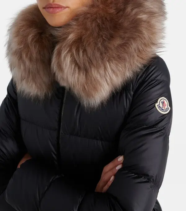 Moncler Boed Shearling-trimmed Down Jacket - Black