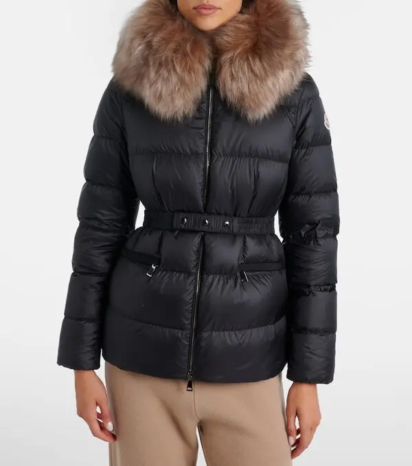 Moncler Boed Shearling-trimmed Down Jacket - Black