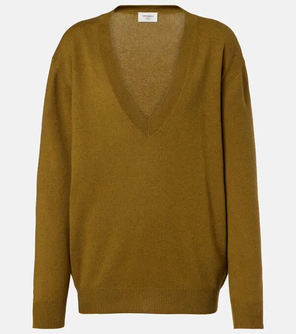 Saint Laurent Cashmere V-neck Sweater - Green