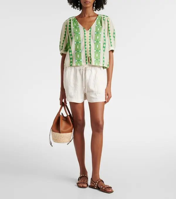 Velvet By Graham & Spencer Marissa Cotton Jacquard Blouse