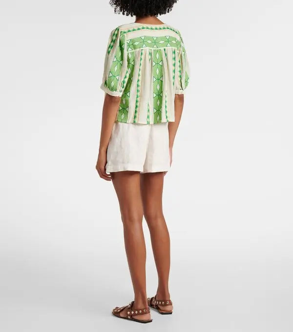 Velvet By Graham & Spencer Marissa Cotton Jacquard Blouse