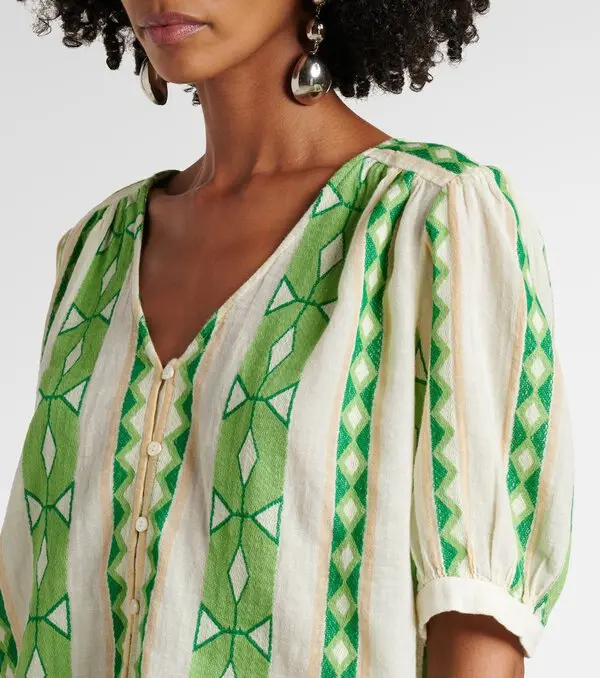 Velvet By Graham & Spencer Marissa Cotton Jacquard Blouse