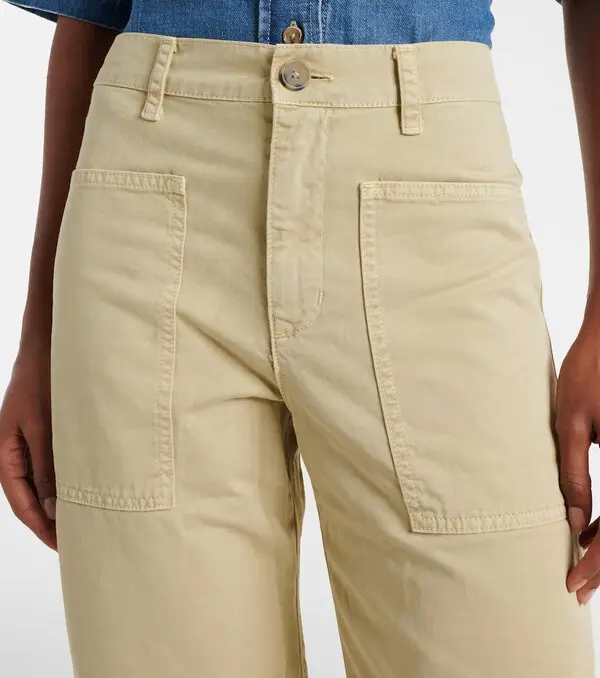 Velvet By Graham & Spencer Brylie Cotton Twill Barrel-leg Pants - Beige