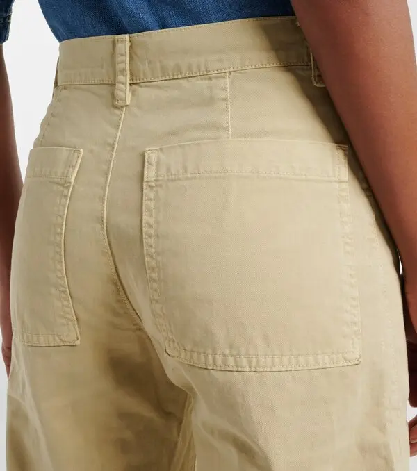 Velvet By Graham & Spencer Brylie Cotton Twill Barrel-leg Pants - Beige
