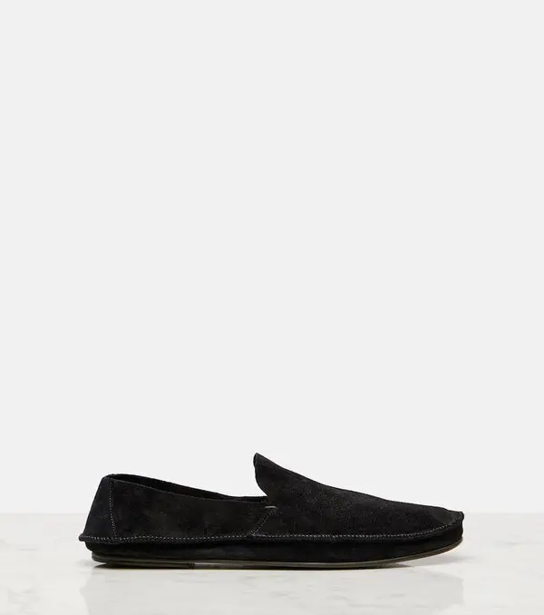 THE ROW Tyler Suede Loafers - Black