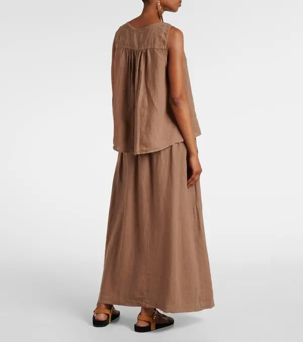 Velvet By Graham & Spencer Tacy Linen Top - Brown