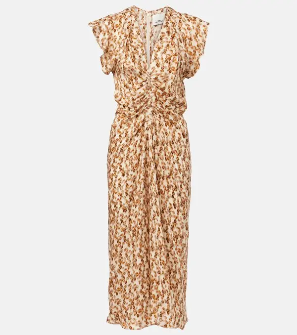 Isabel Marant Étoile Lyndsay Gathered Jacquard Midi Dress - Multicoloured