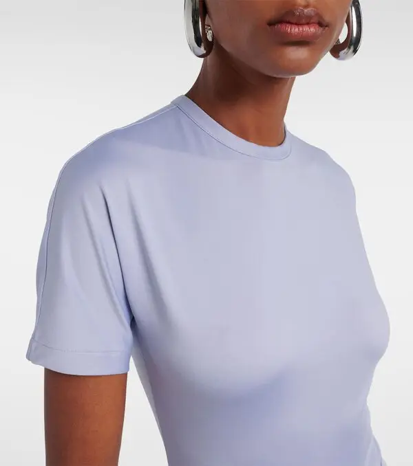 Victoria Beckham Gathered Jersey Midi Dress - Blue