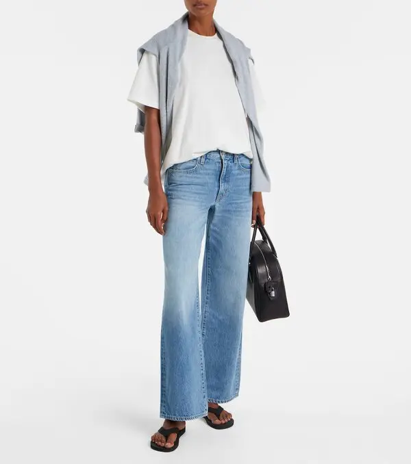SLVRLAKE Selena Mid-rise Wide-leg Jeans In Santa Ynez - Blue