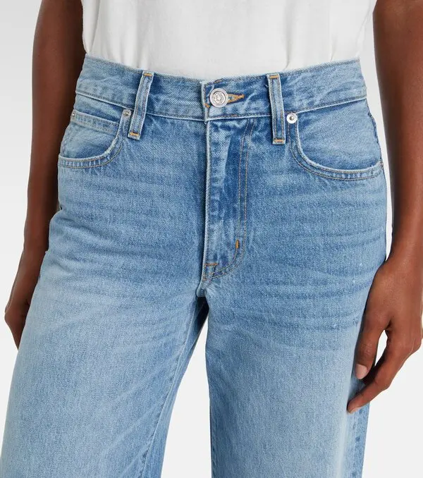 SLVRLAKE Selena Mid-rise Wide-leg Jeans In Santa Ynez - Blue