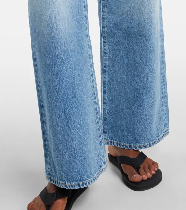 SLVRLAKE Selena Mid-rise Wide-leg Jeans In Santa Ynez - Blue