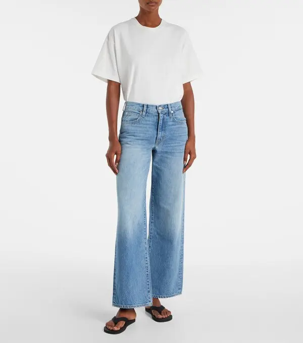 SLVRLAKE Selena Mid-rise Wide-leg Jeans In Santa Ynez - Blue