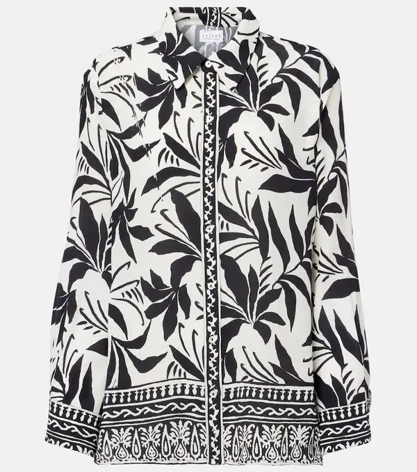 Velvet By Graham & Spencer Sienna Printed Shirt - Black