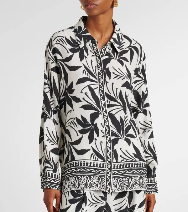 Velvet By Graham & Spencer Sienna Printed Shirt - Black