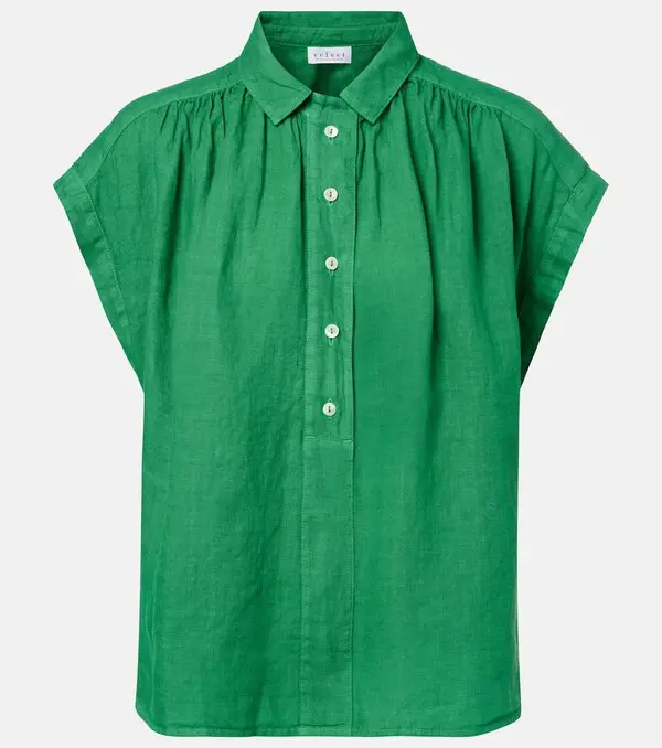 Velvet By Graham & Spencer Elowen Linen Top