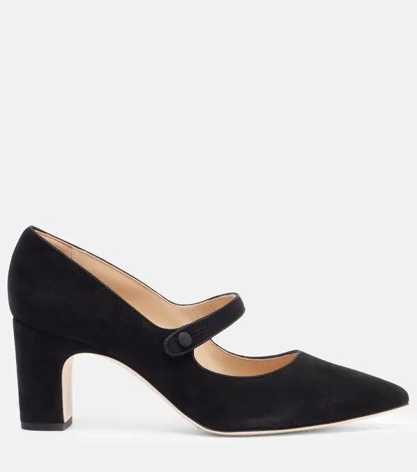 Manolo Blahnik Campariba Suede Mary Jane Pumps