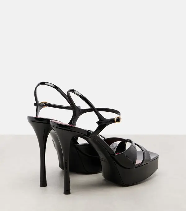 Saint Laurent Debbie 85 Patent Leather Platform Sandals