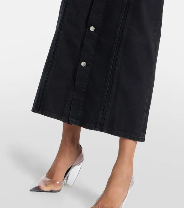 Stella McCartney Lace-trimmed Denim Maxi Dress