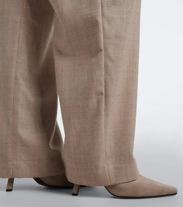 Brunello Cucinelli Monili Suede Ankle Boots - Beige