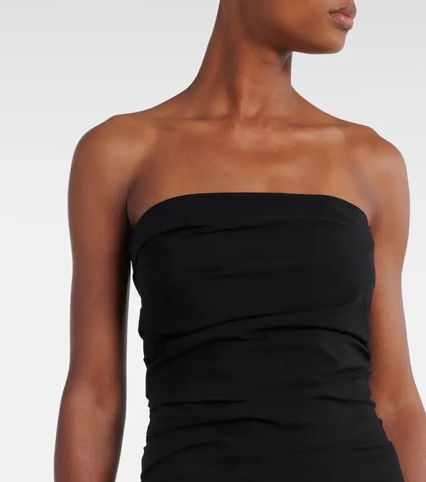 Proenza Schouler Lena Strapless Cotton-blend Top - Black
