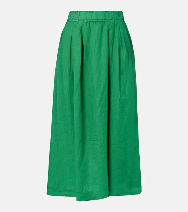 Velvet By Graham & Spencer Linda Linen Maxi Skirt - Green