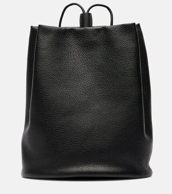 THE ROW Joe Medium Leather Backpack - Black