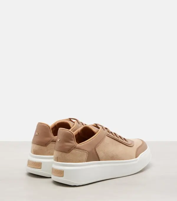 Max Mara Maxisuede Leather-trimmed Sneakers