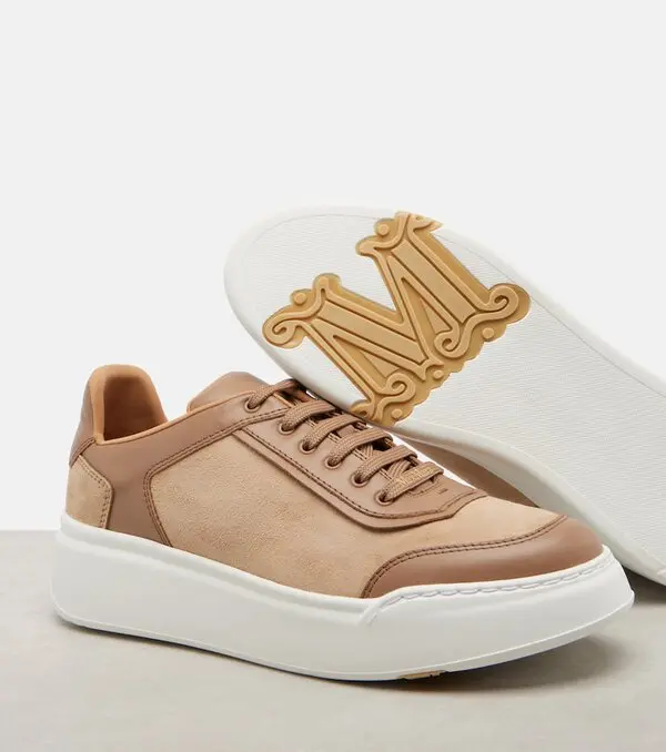 Max Mara Maxisuede Leather-trimmed Sneakers