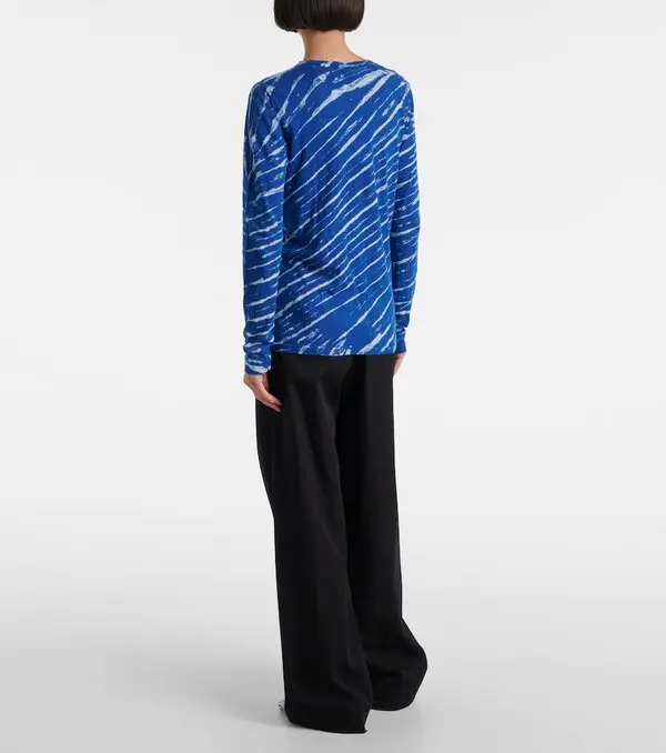 Proenza Schouler Mia Tie-dye Cotton Jersey Top - Blue