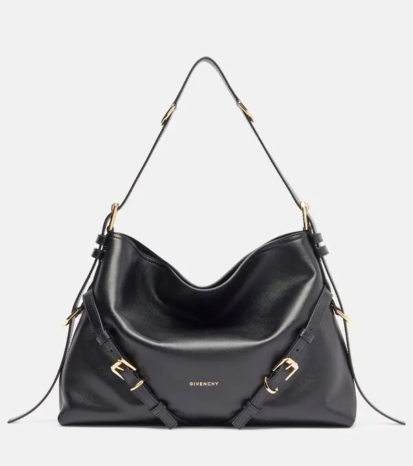 Givenchy Voyou Medium Leather Shoulder Bag - Black