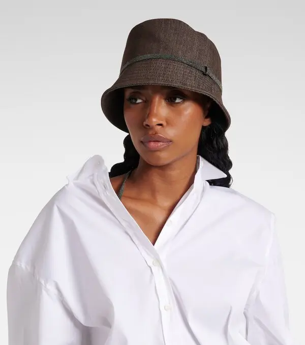 Brunello Cucinelli Monili Denim Bucket Hat - Brown